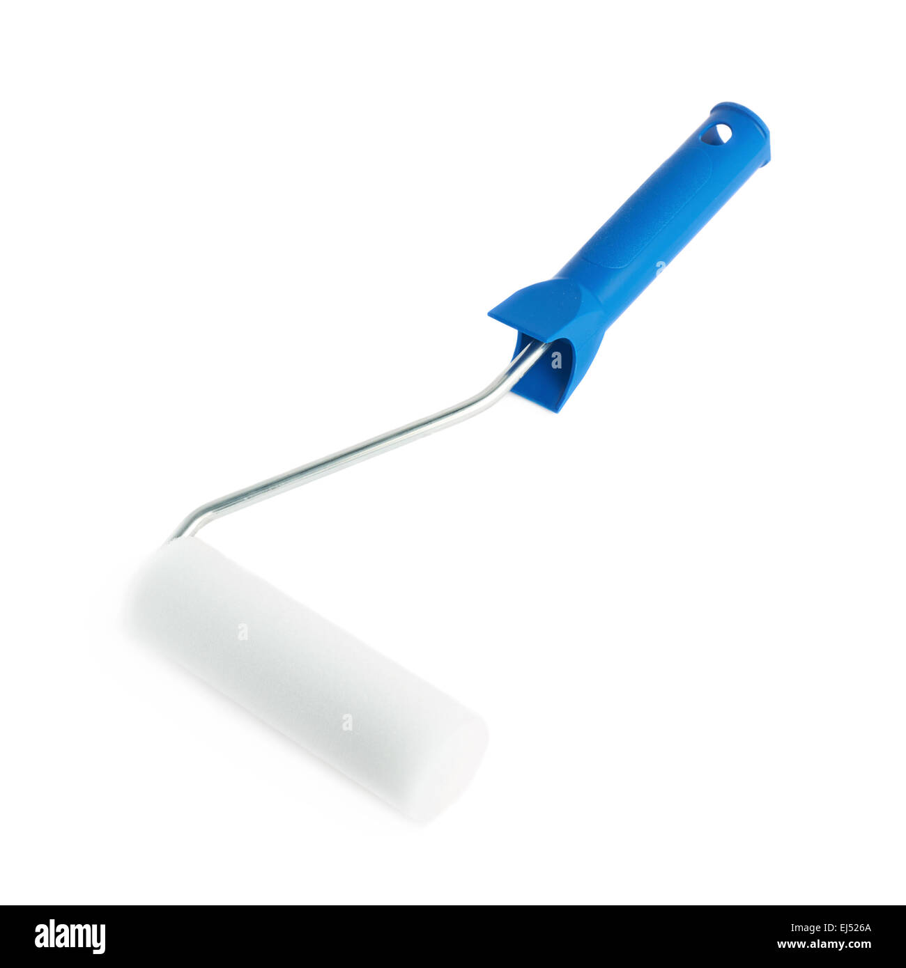 New blue paint roller isolated Stock Photo - Alamy