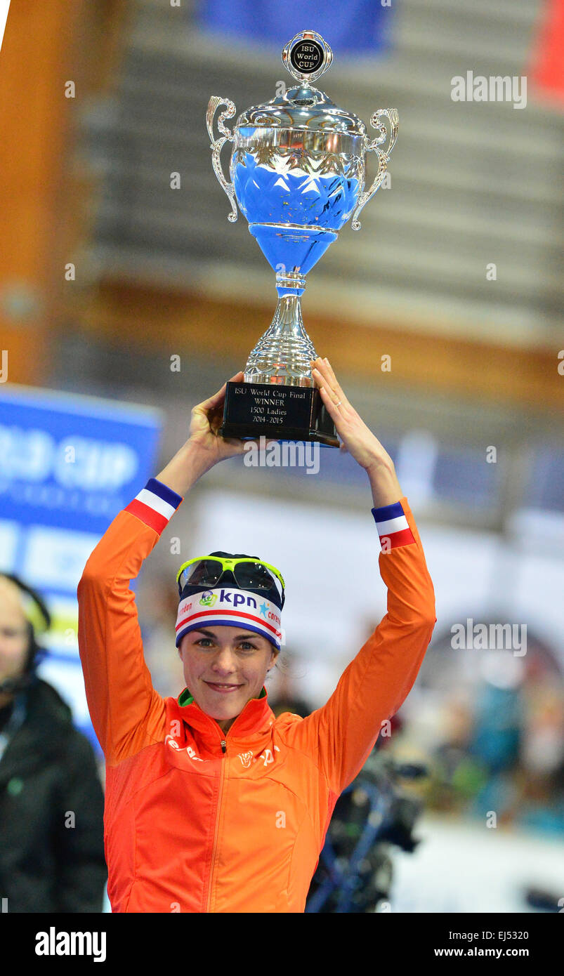 Dutch speed skater Marrit Leenstra is the overall winner in the 1500 ...