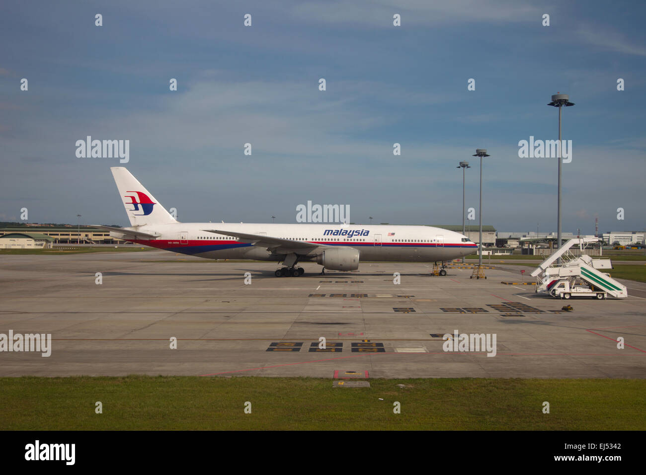 Boeing 777 from Malaysia Airlines, 9M-MRN, parked on Kuala Lumpur ...