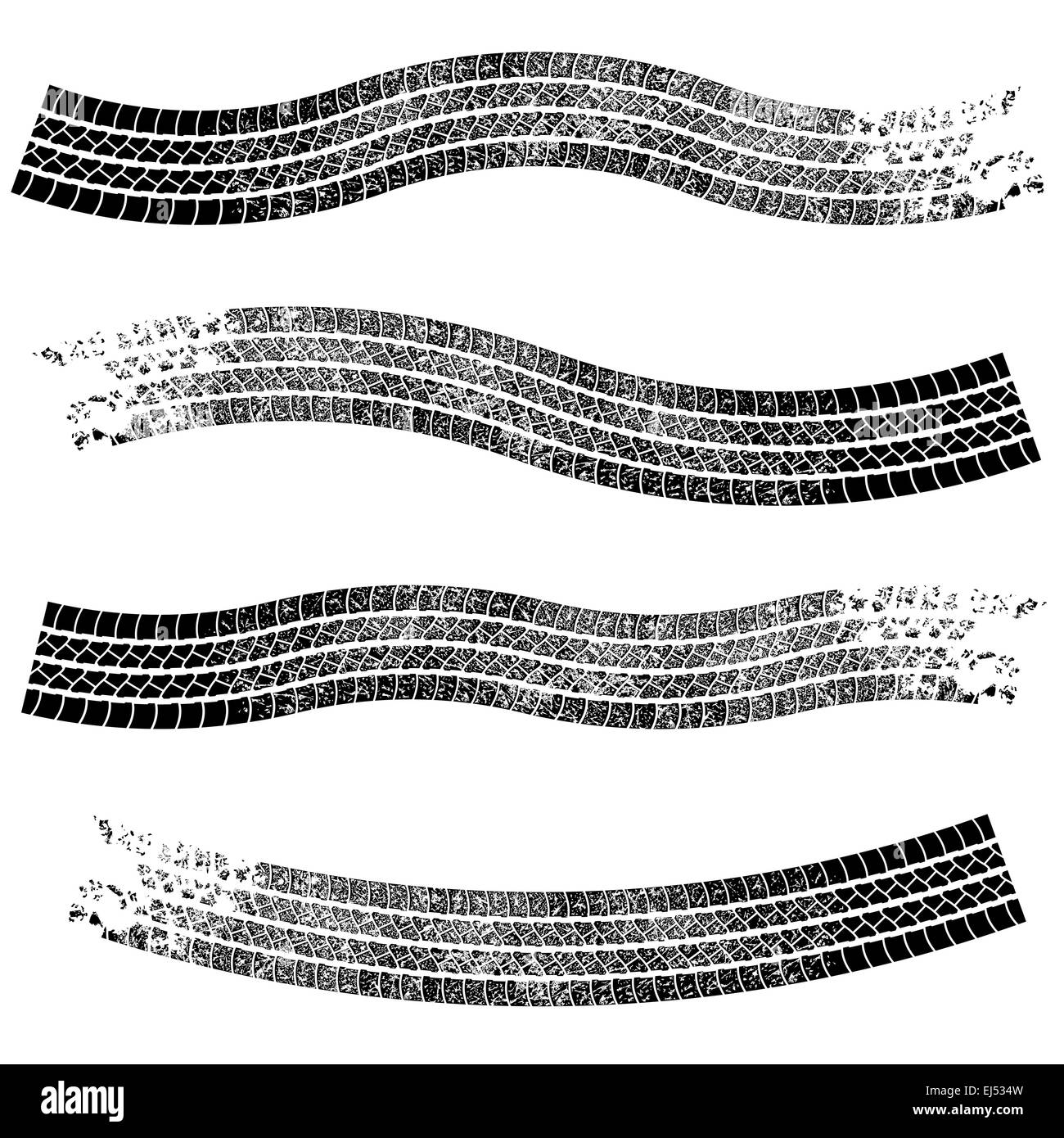 The collection traces of tires.Black and white Stock Photo - Alamy