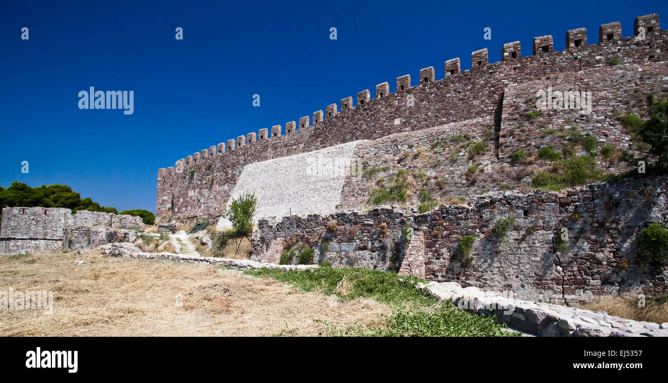 Mytilene Castle in Mytilene in Lesbos, Greece Stock Photo - Alamy