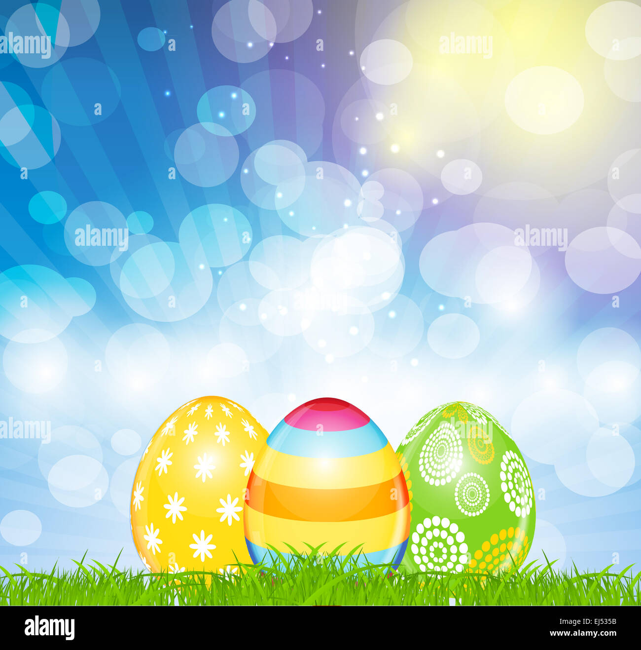 Happy Easter Spring Background Vector Illustration Stock Photo - Alamy