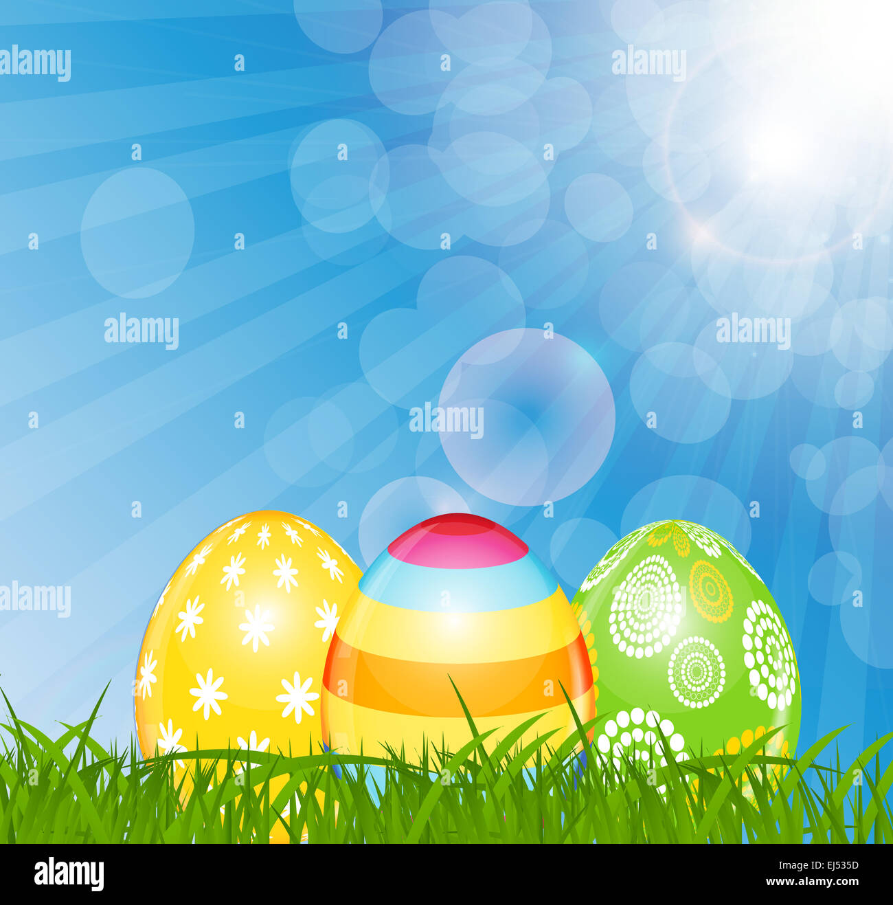 Happy Easter Spring Background Vector Illustration Stock Photo - Alamy