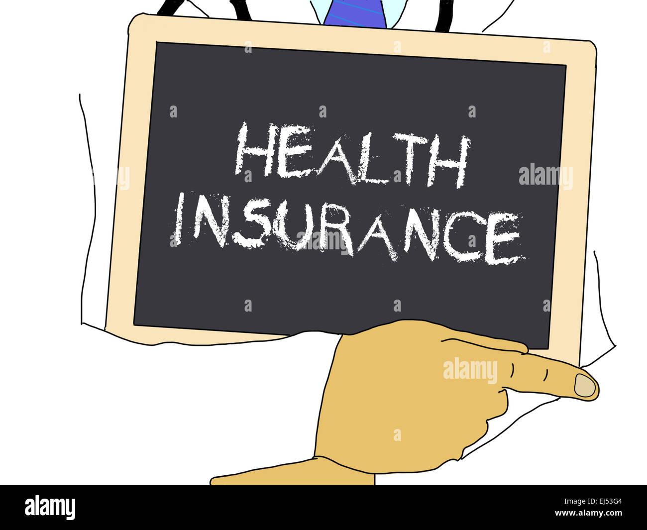 Illustration: Doctor shows information: Health insurance Stock Photo ...