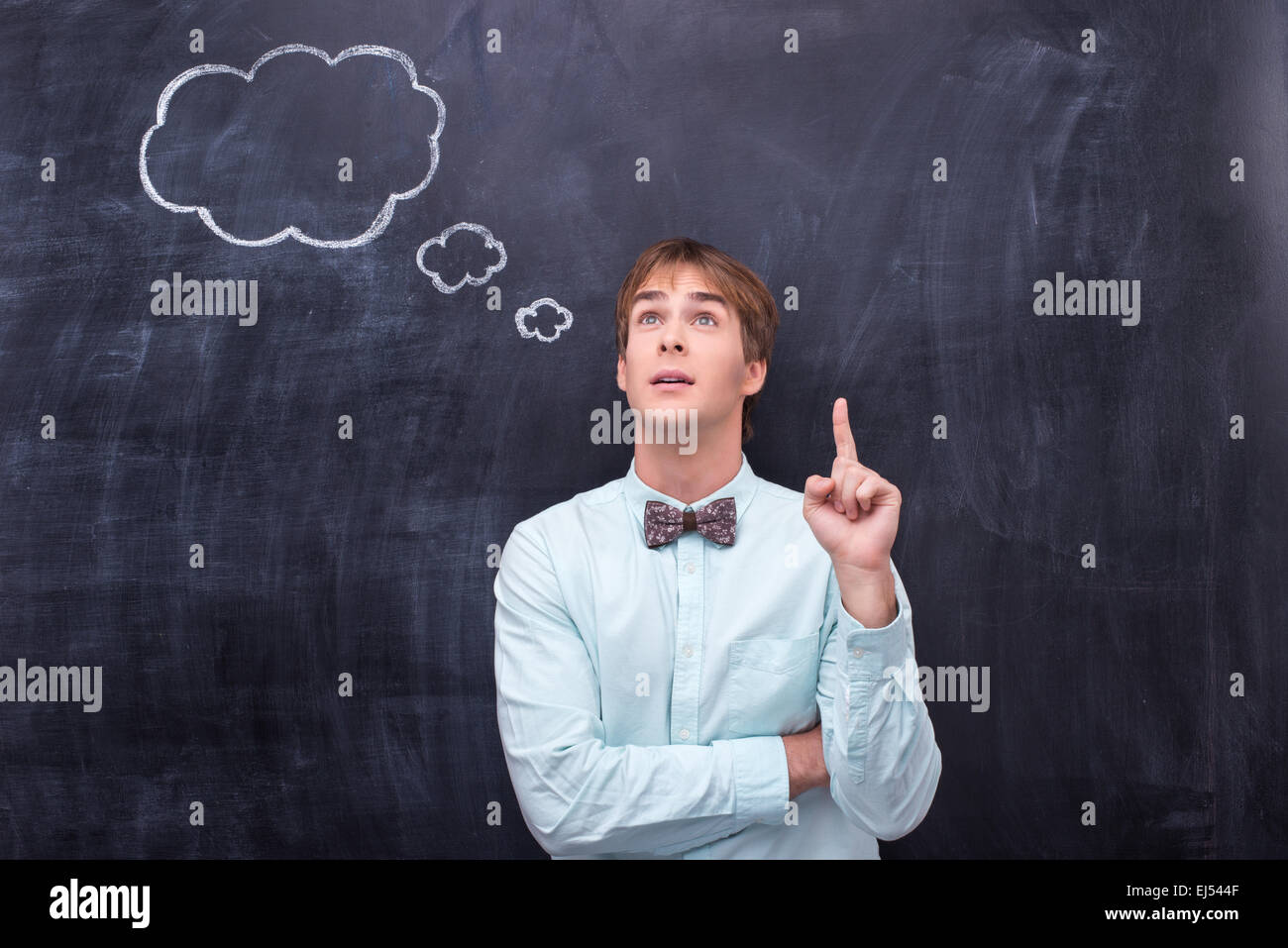 Handsome man got a bright idea Stock Photo - Alamy