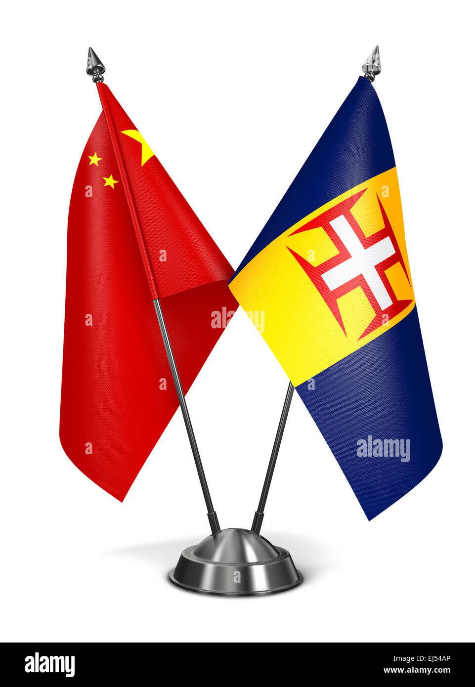 China and Madeira - Miniature Flags Stock Photo - Alamy