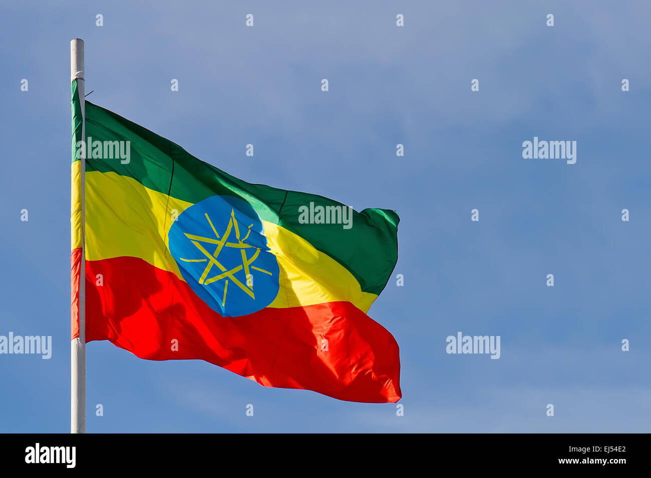Ethiopian Flag Waving