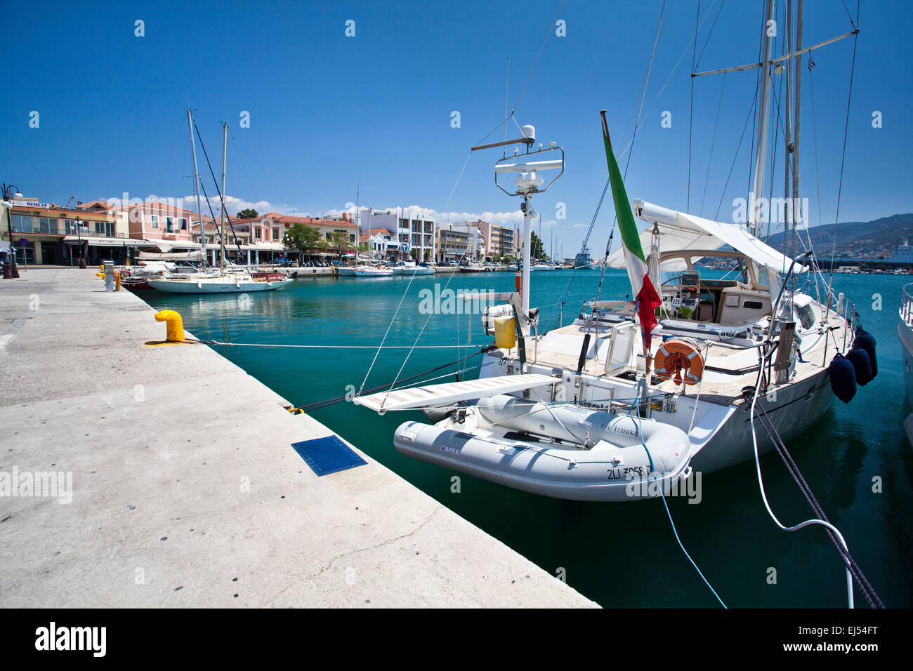 The port and Harbour of Mytilene in Lesbos, Greece Stock Photo - Alamy