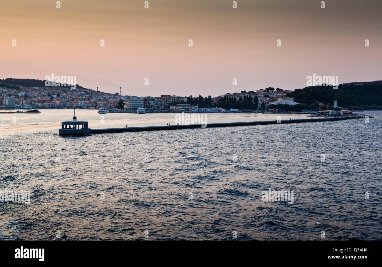 The port and Harbour of Mytilene in Lesbos, Greece Stock Photo - Alamy