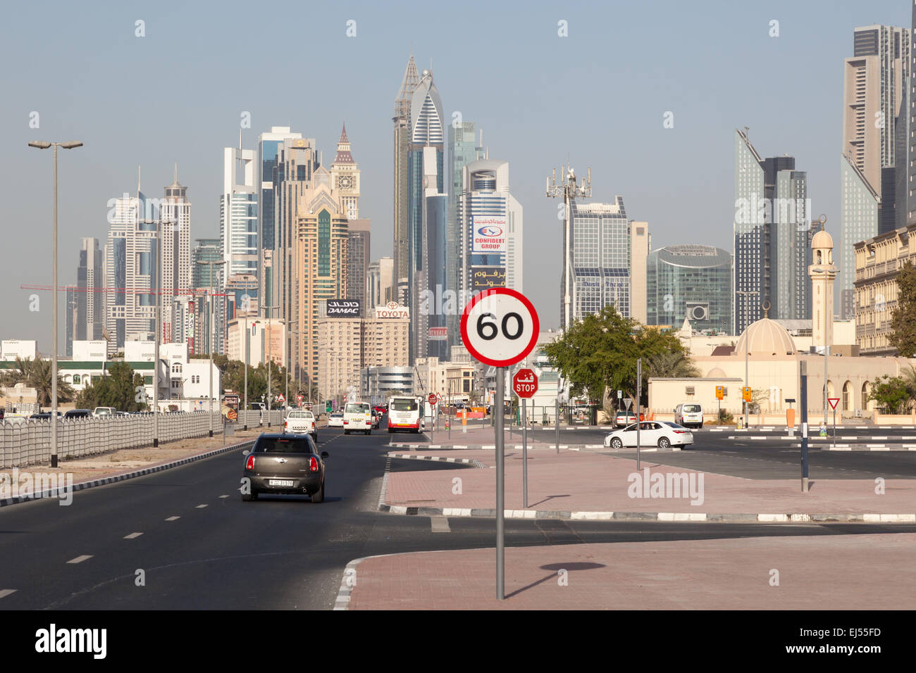 Street in Dubai Downtown Stock Photo - Alamy