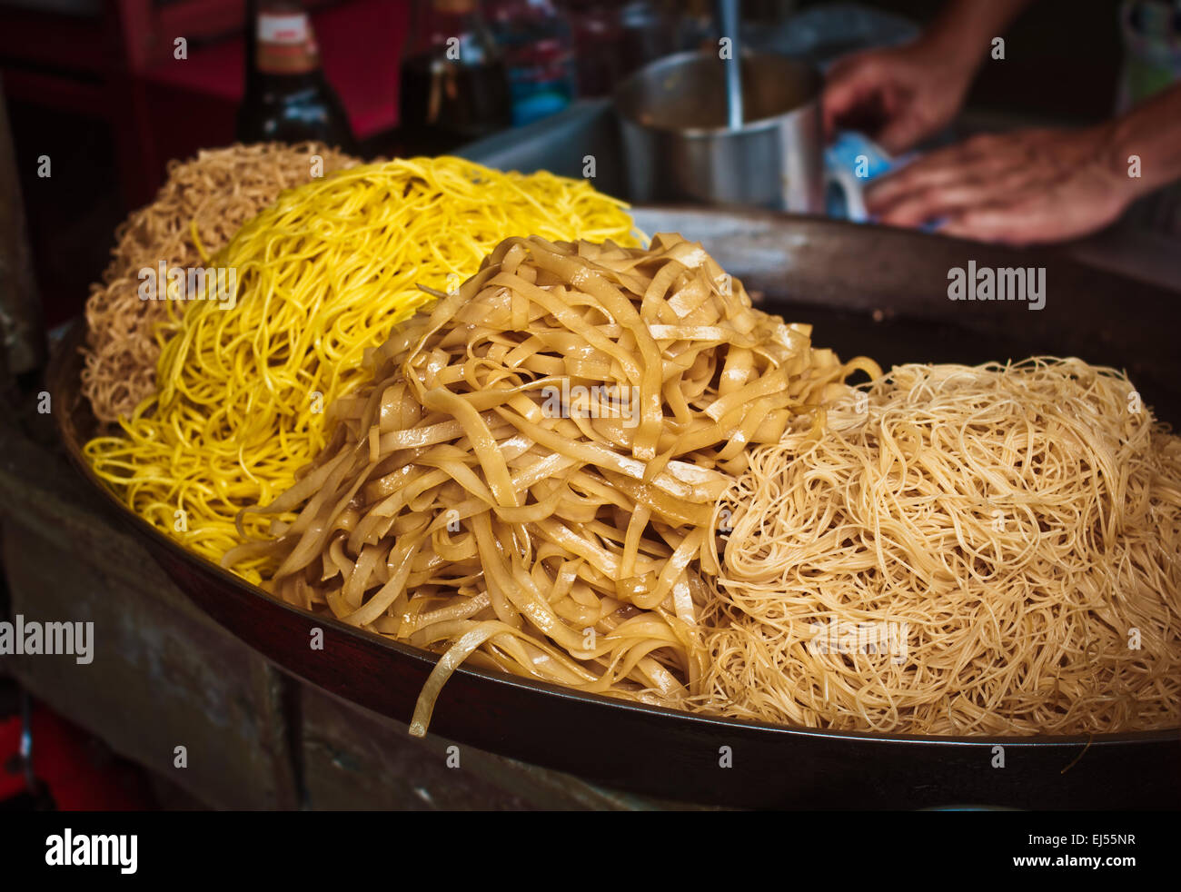 Thai street food: assorted noodles in Bangkok Stock Photo - Alamy