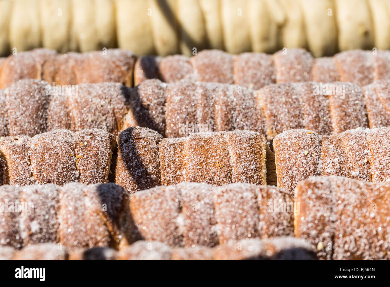 Baking of czech trdelnik on the street of Prague Stock Photo - Alamy