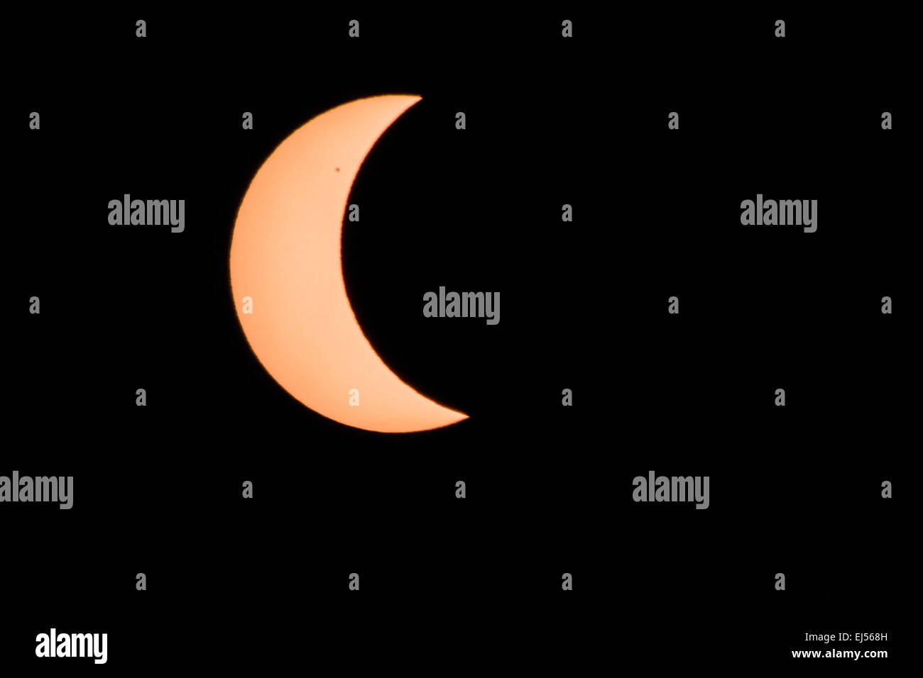 Partial solar eclipse Stock Photo - Alamy