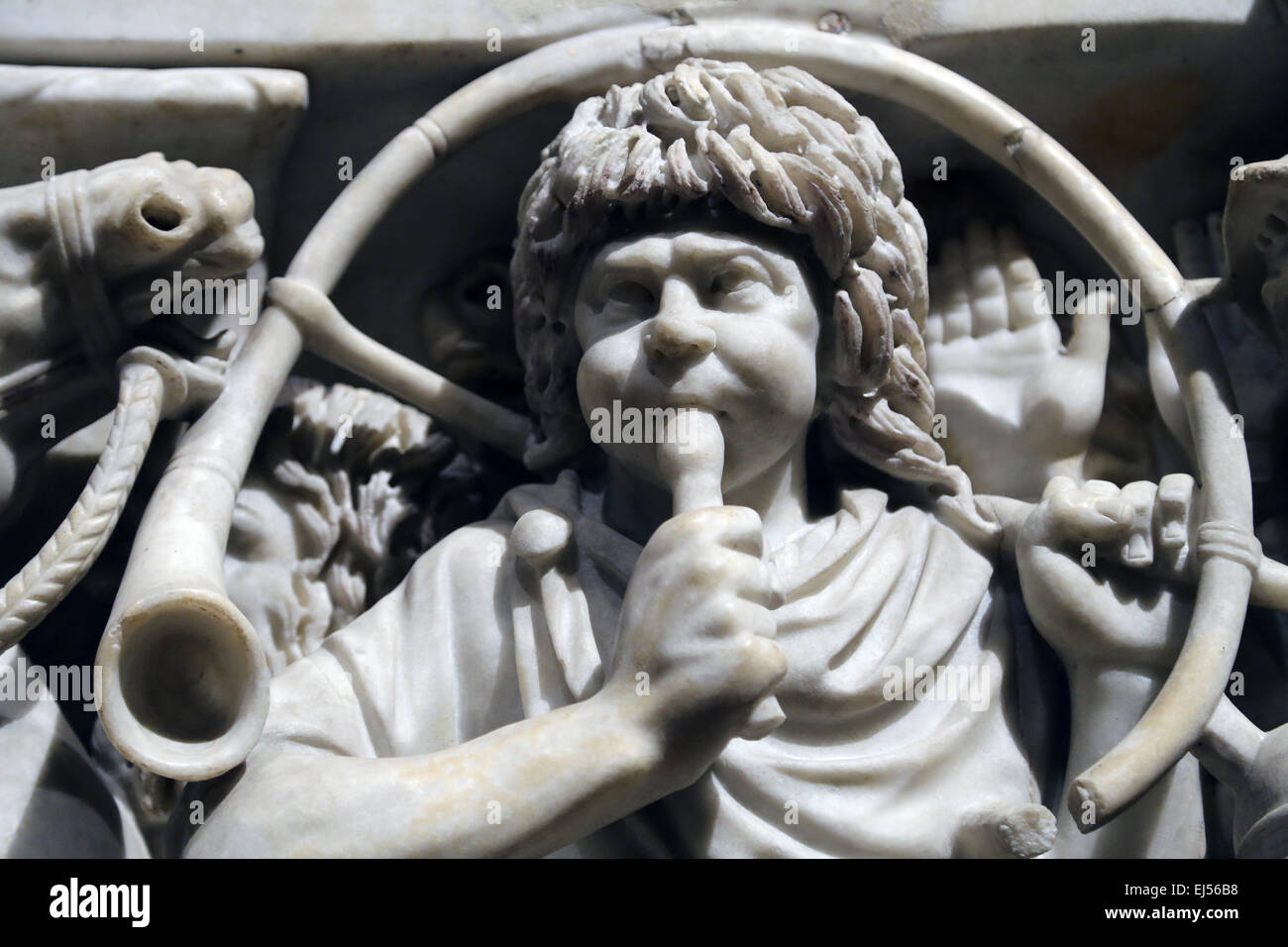 Ludovisi Battle sarcophagus. 3rd century. Roman era. Battle scene ...
