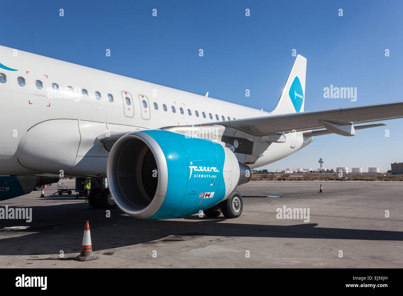 Jazeera Airways airplane at the Kuwait International Airport Stock ...