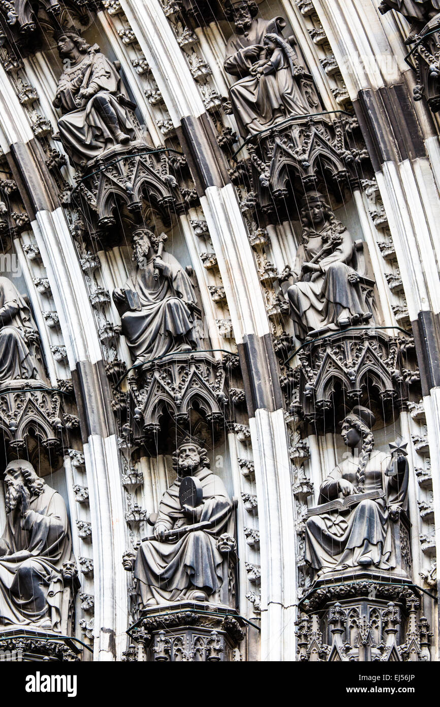 The cathedral of Cologne. Detail from facade Stock Photo - Alamy