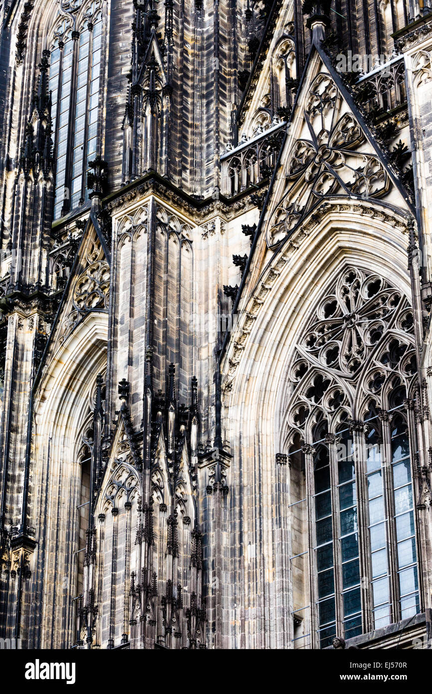 The cathedral of Cologne. Detail from facade Stock Photo - Alamy