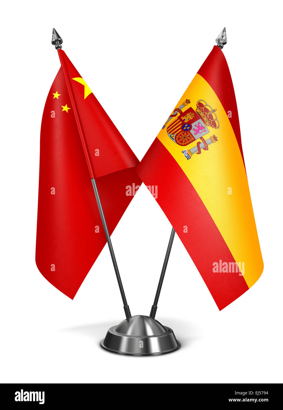 China and Spain - Miniature Flags Stock Photo - Alamy