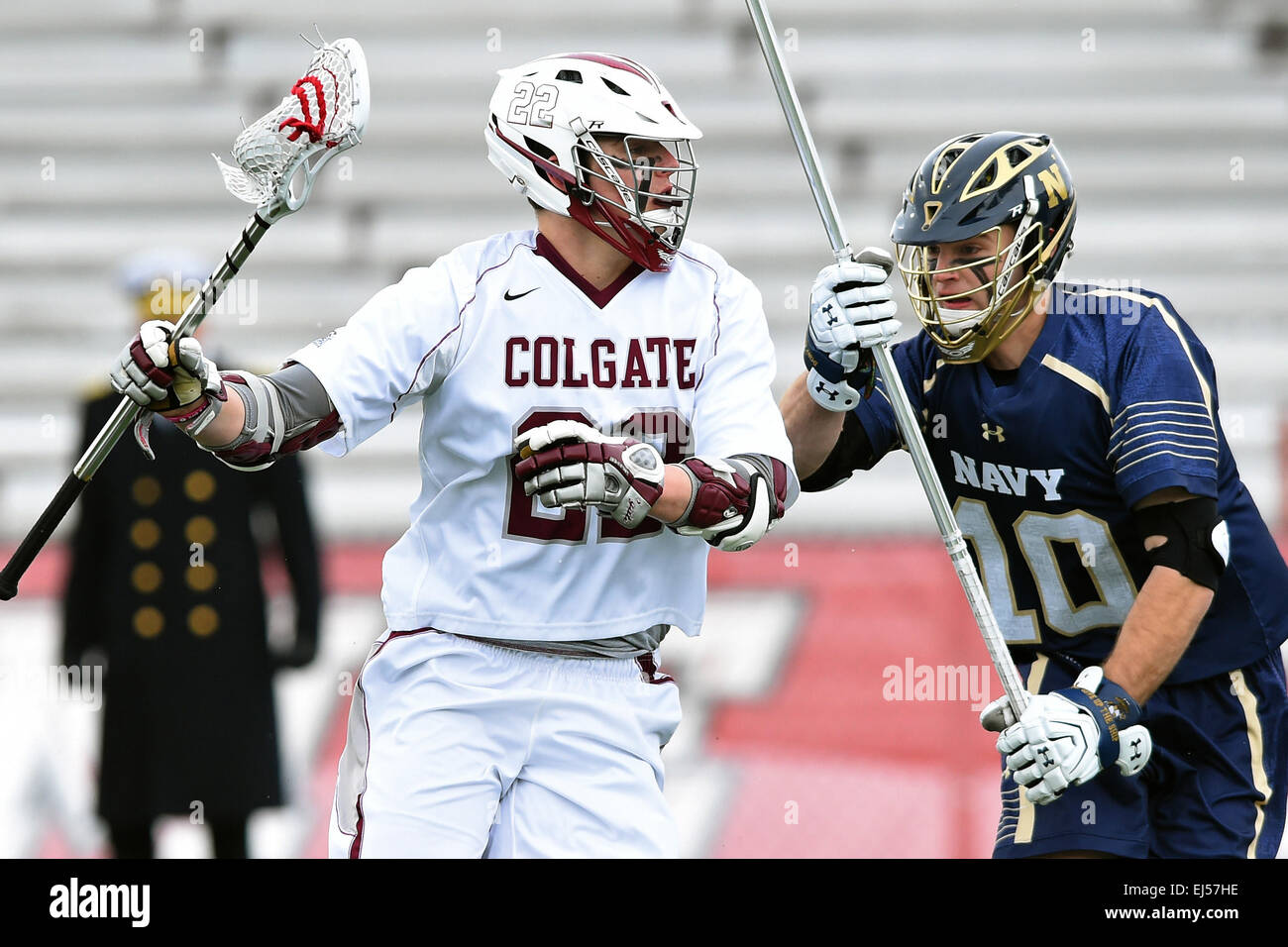 Hamilton, New York, USA. 21st Mar, 2015. Colgate Raiders attackman Ryan ...
