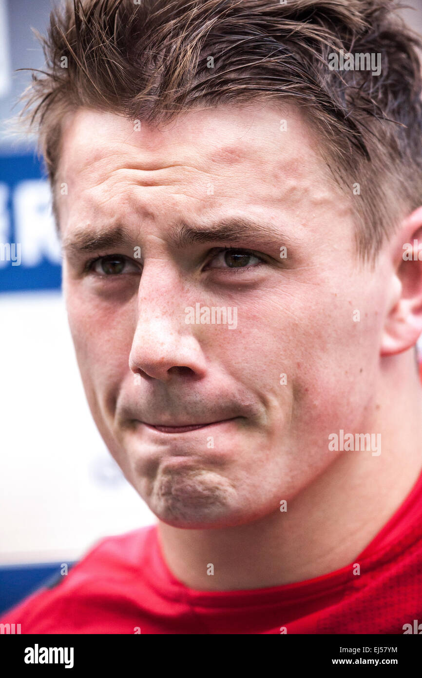 Rome, Italy. 21st Mar, 2015. Jonathan Davies interviewed after the ...