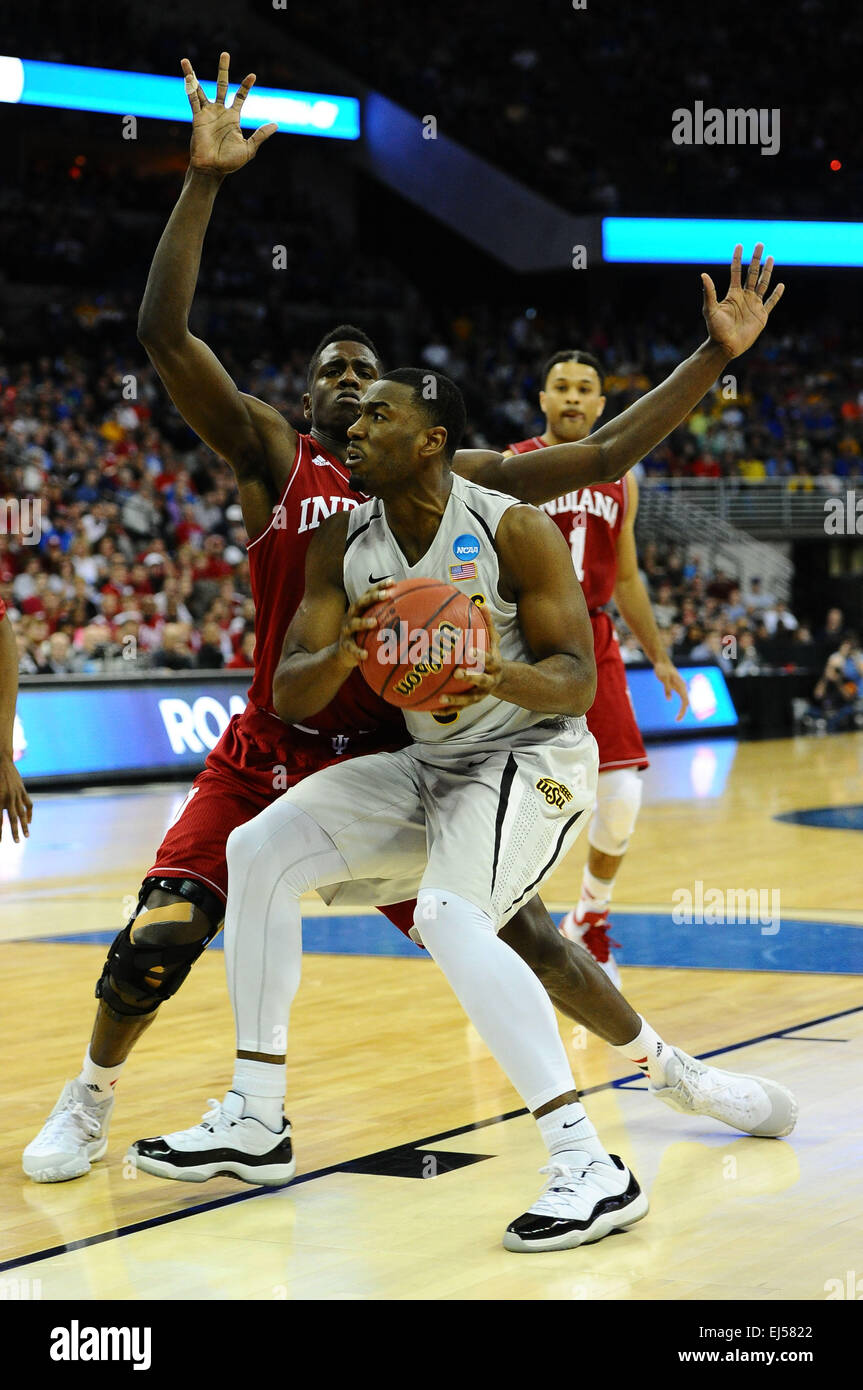 March 20, 2015: Wichita State Shockers forward Rashard Kelly (0) drives ...