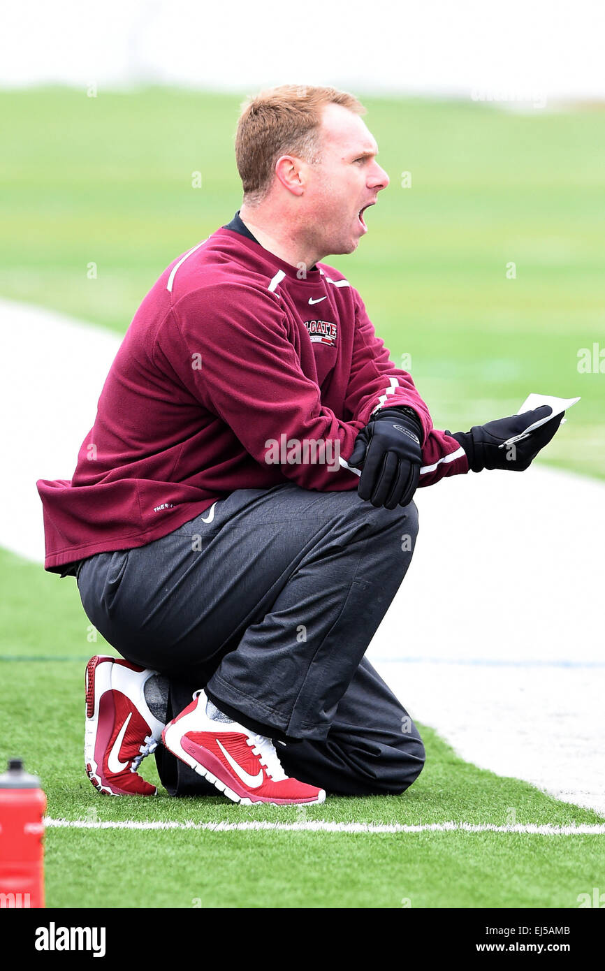 Hamilton, New York, USA. 21st Mar, 2015. Colgate Raiders head coach ...