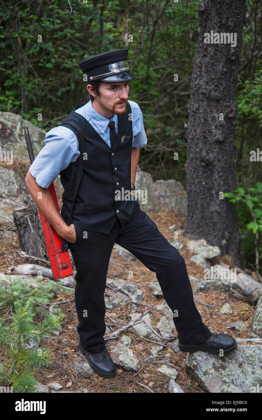 Brakeman Reenactor on Durango and Silverton Narrow Gauge Railroad ...