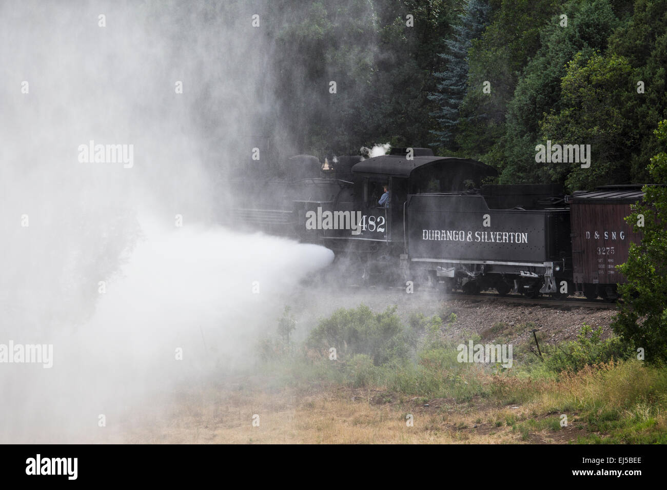 Blowing Steam, Durango and Silverton Narrow Gauge Railroad Steam Engine ...