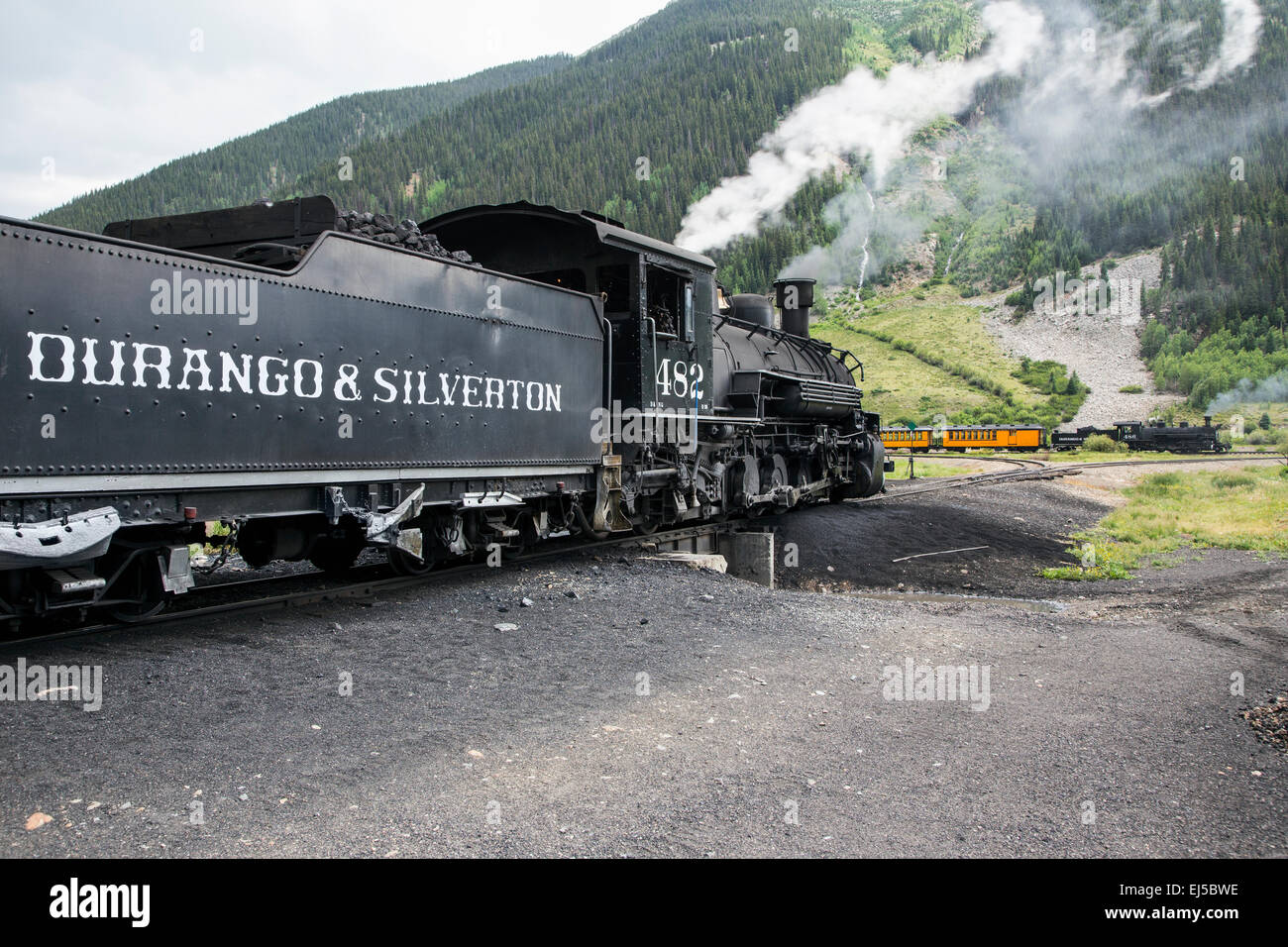 Two trains, Durango and Silverton Narrow Gauge Railroad featuring Steam ...