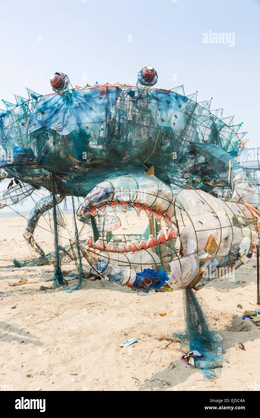 The Mad Crab, an installation or sculpture made of waste plastics to ...