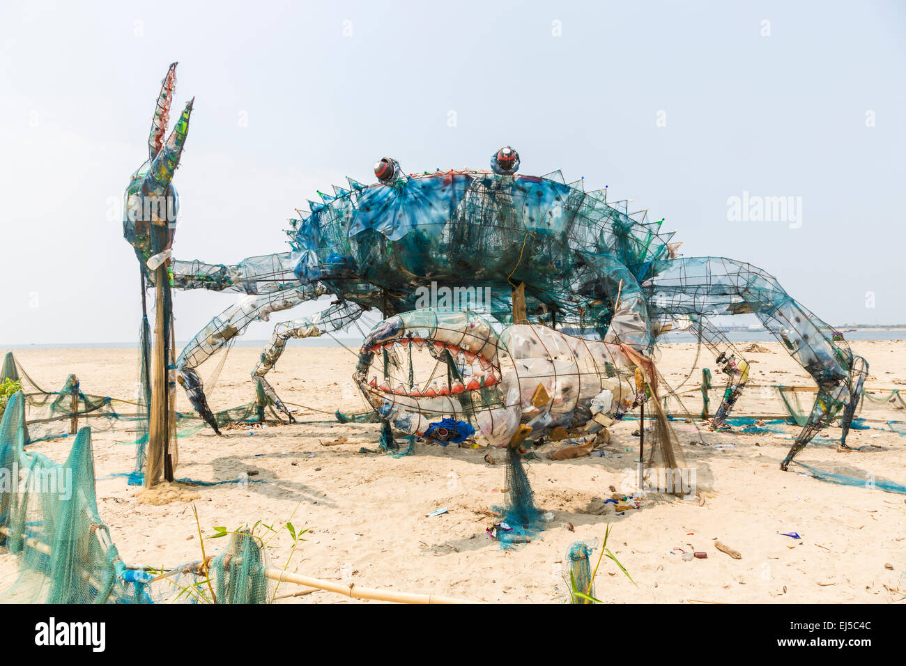 The Mad Crab, an installation or sculpture made of waste plastics to ...