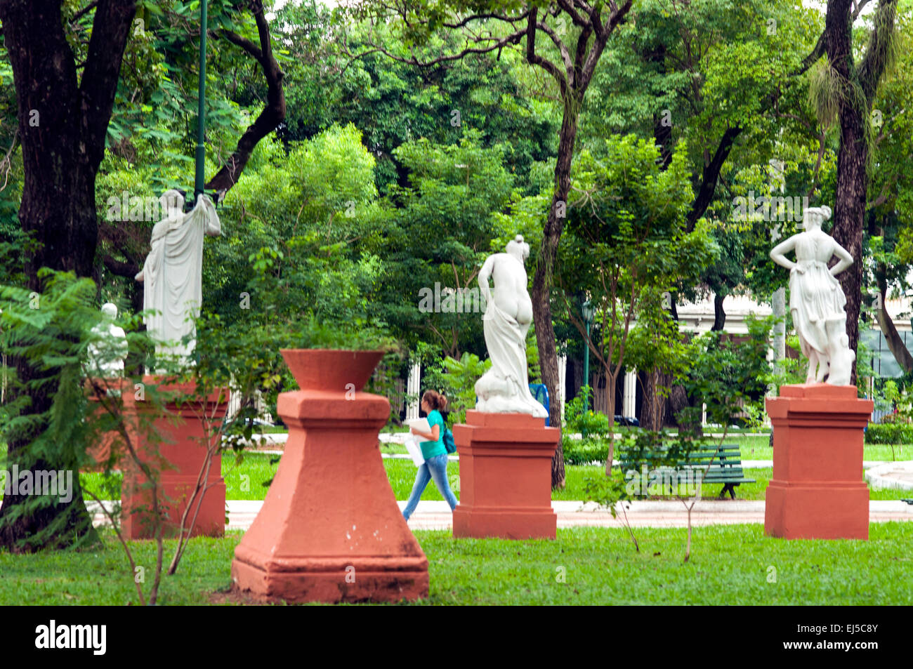 Statues in Plaza Uruguaya, Asuncion, Paraguay Stock Photo - Alamy