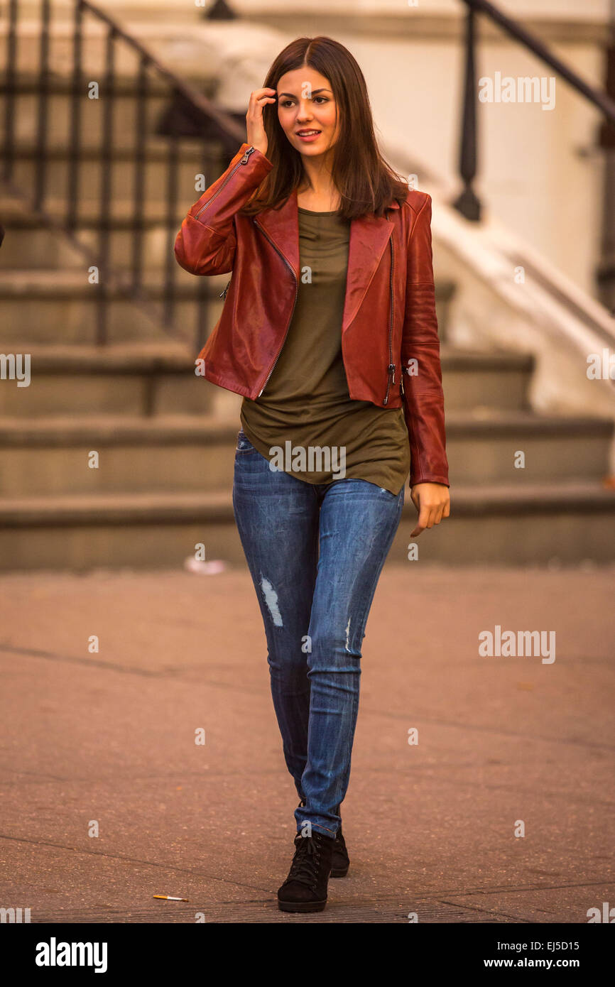 Victoria Justice filming on the set of MTV's "Eye Candy" in Brooklyn ...
