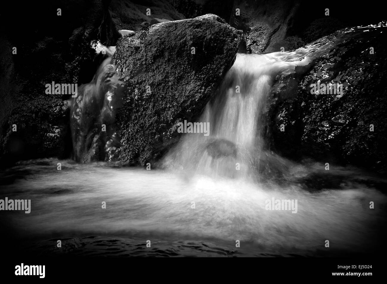 Fresh water stream and small waterfall. Dallowgill near Masham, North ...