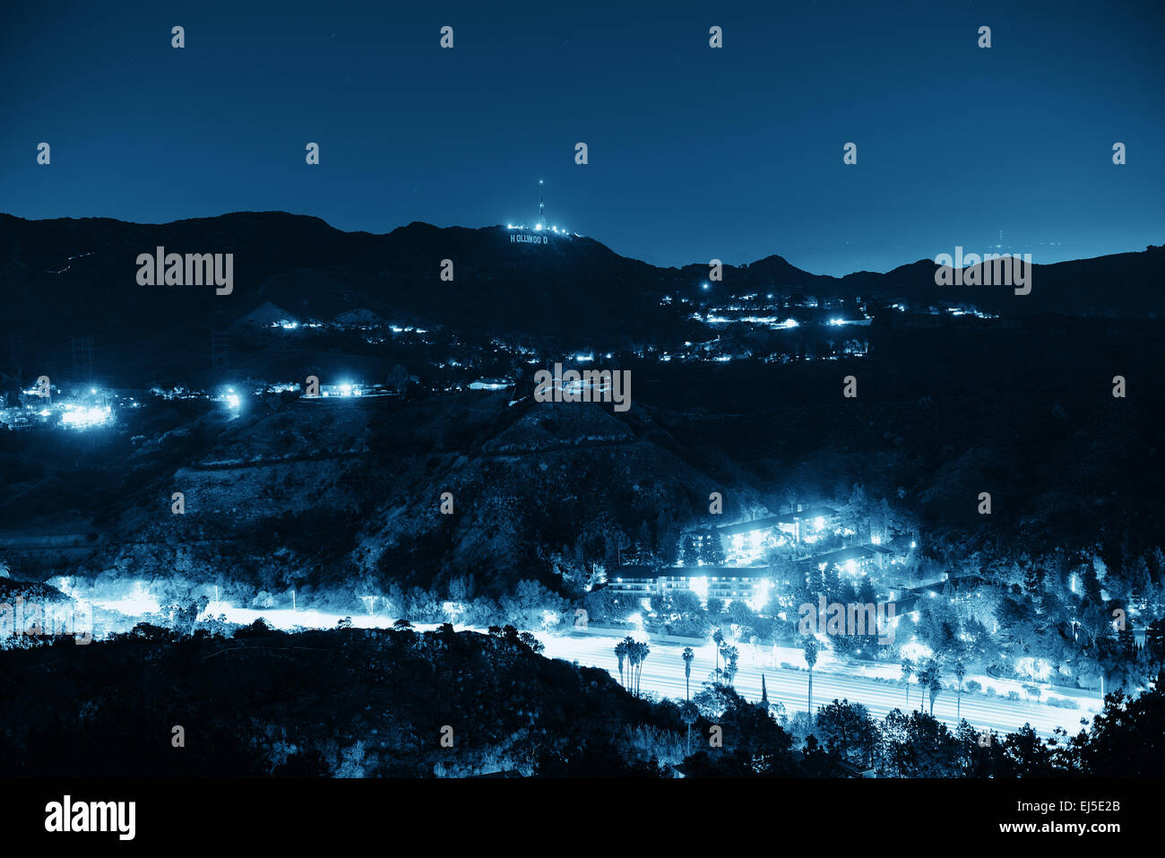 Hollywood Sign At Night
