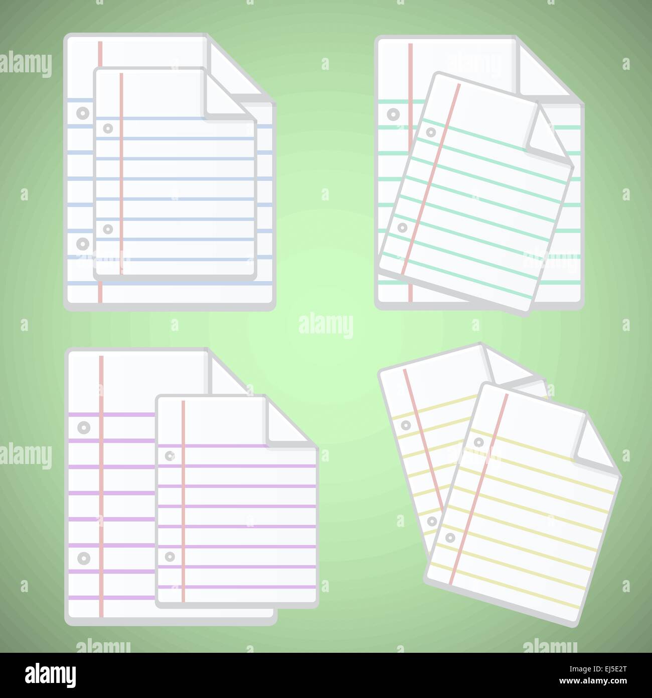 Note paper sheet with colorful lines, vector illustration Stock Vector ...