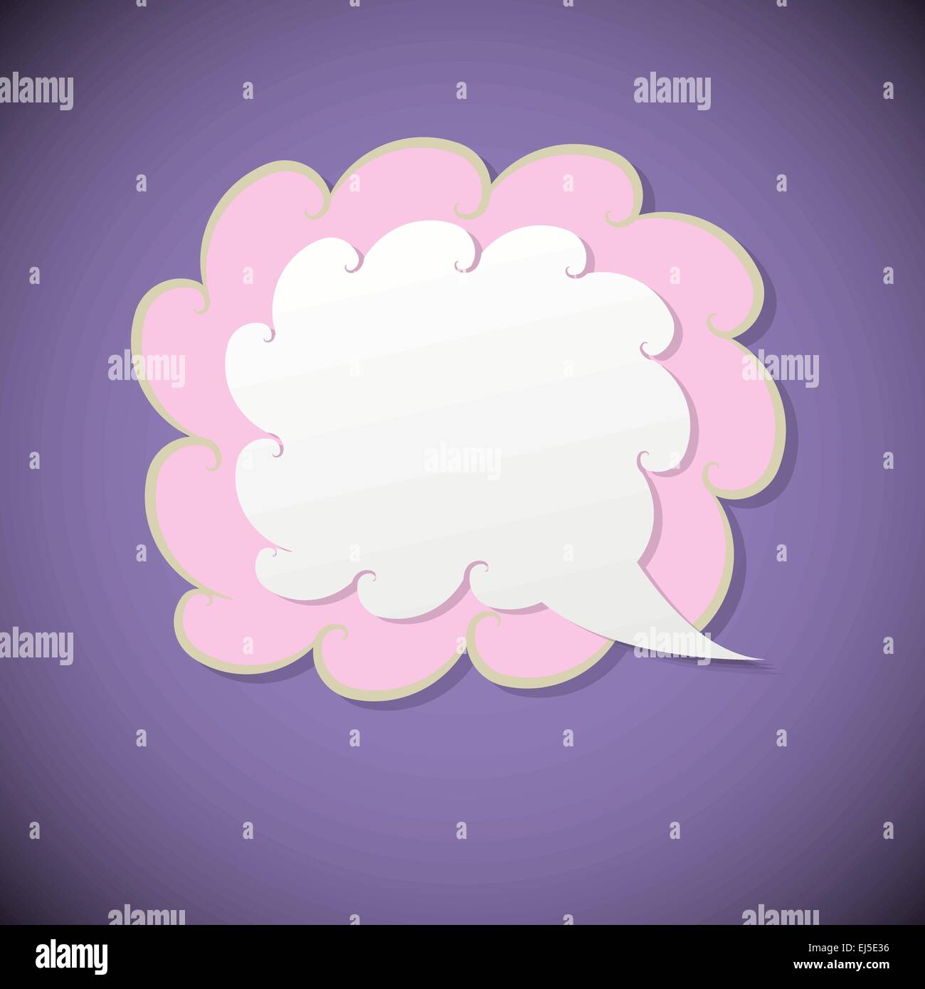 Retro speech bubble on violet background, vector illustration Stock ...