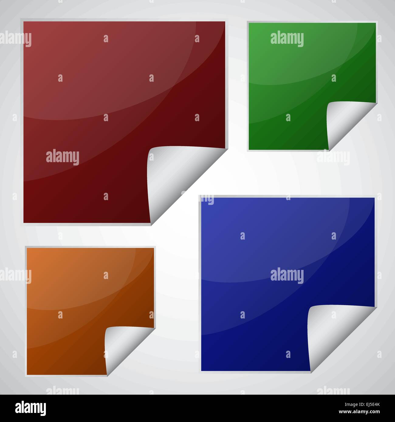 Set of colourful square stickers, vector illustration Stock Vector ...