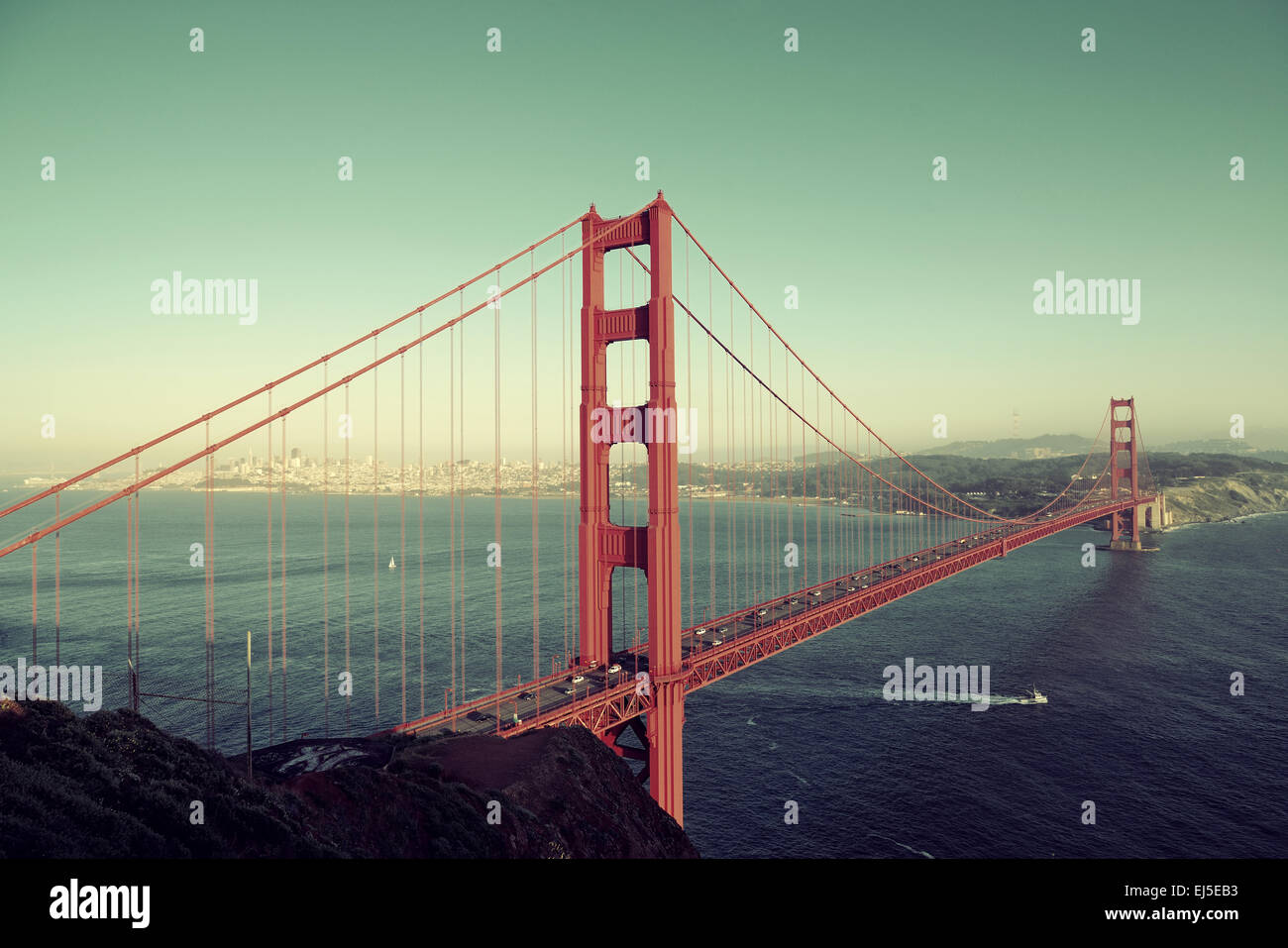 Golden Gate Bridge in San Francisco as the famous landmark Stock Photo ...