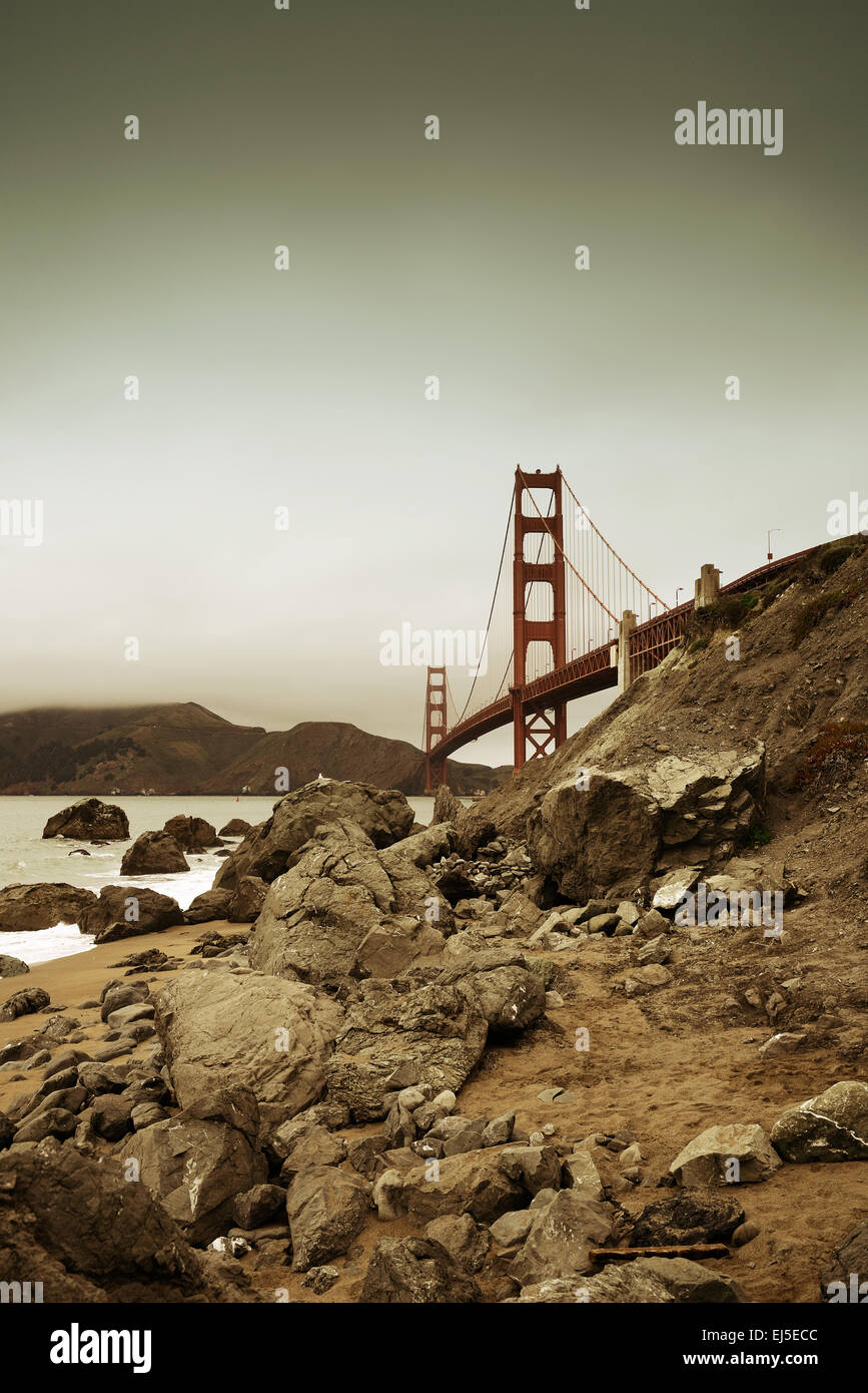 Golden Gate Bridge in San Francisco as the famous landmark Stock Photo ...