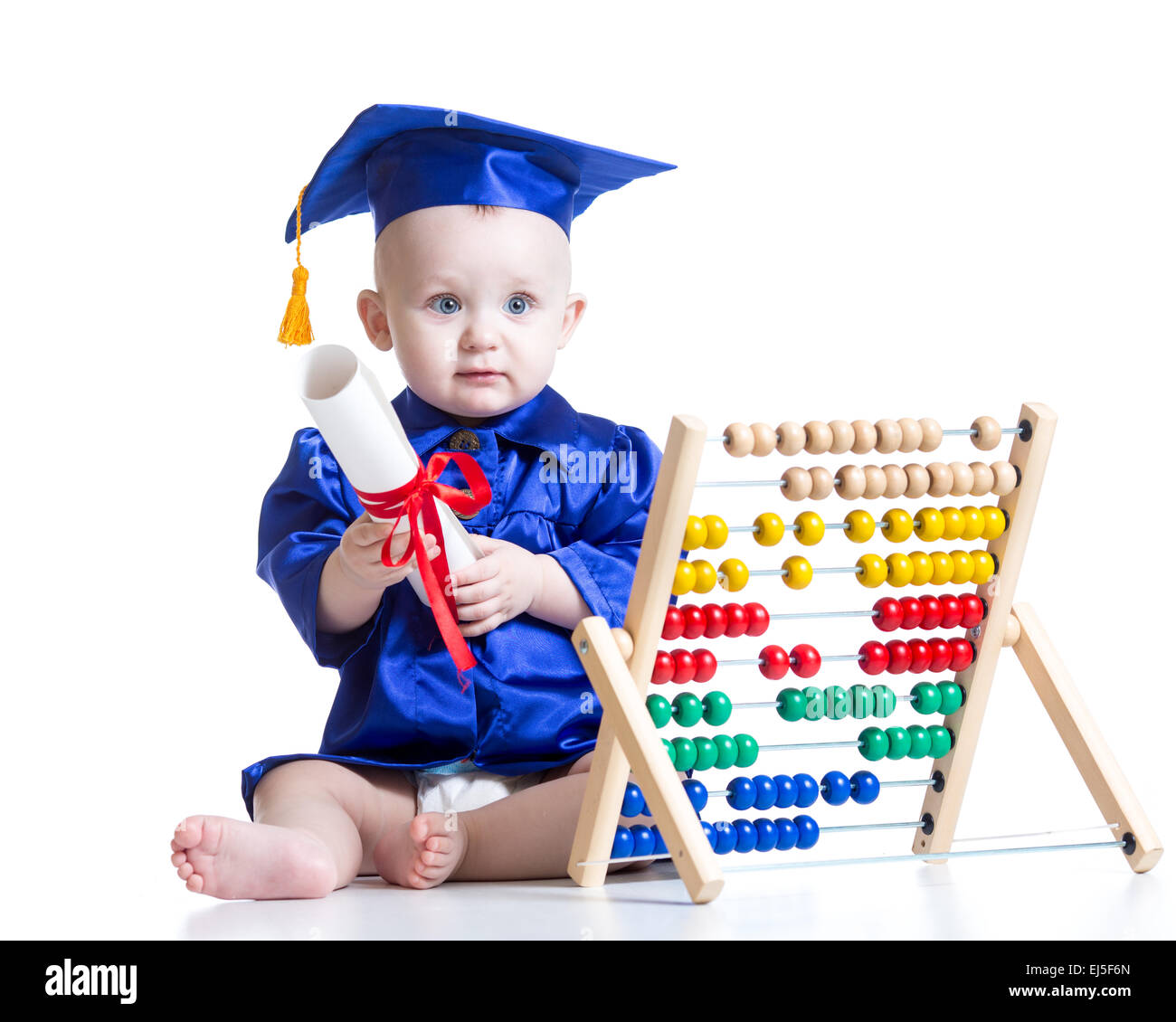 Kid boy with counter toy Stock Photo - Alamy