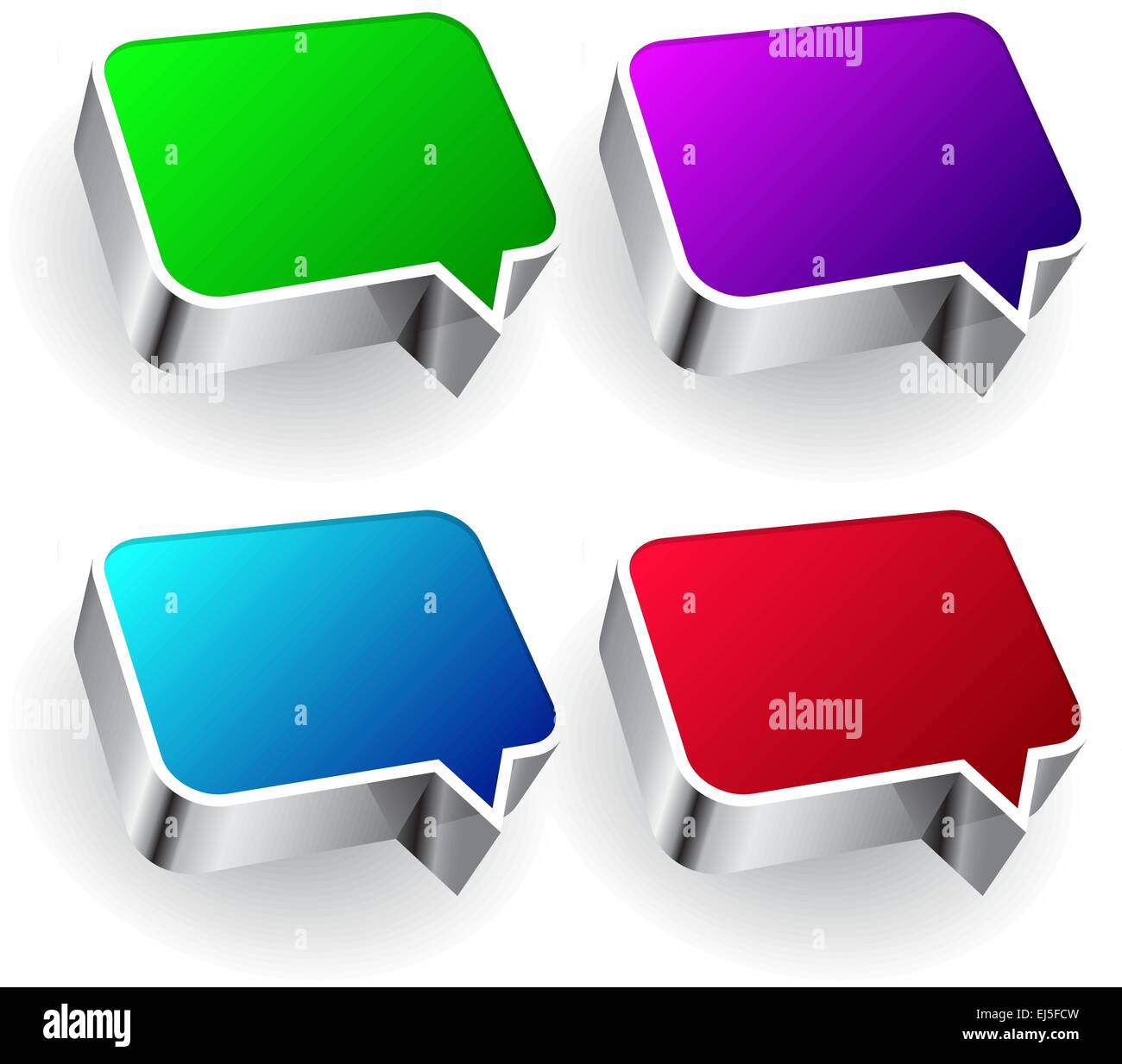 Set of colourful speech icon isolated on white background, vector ...