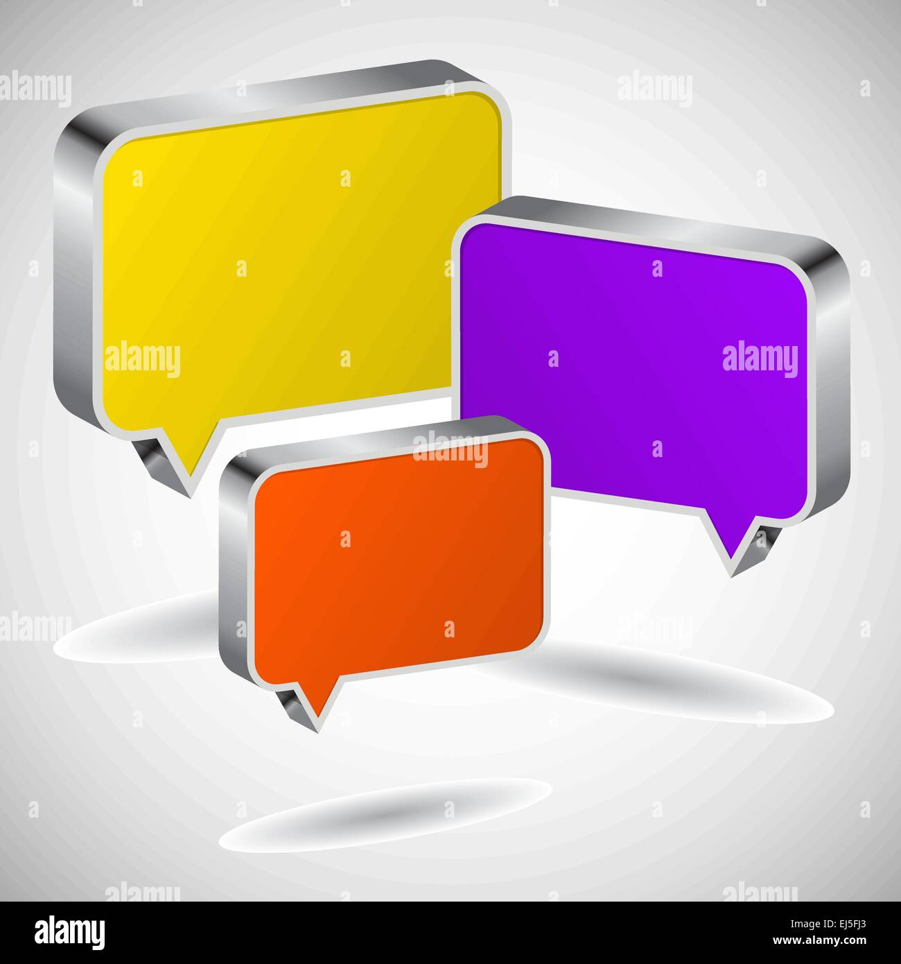 Set of colourful 3D speech icons, vector illustration Stock Vector ...