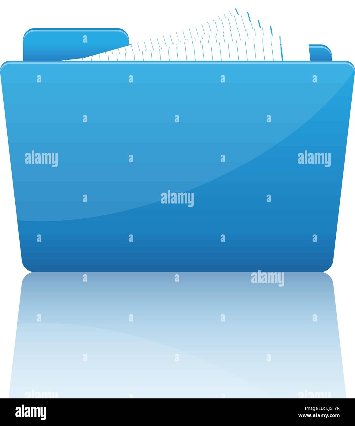 Blue file folder with paper, vector illustration Stock Vector Image ...