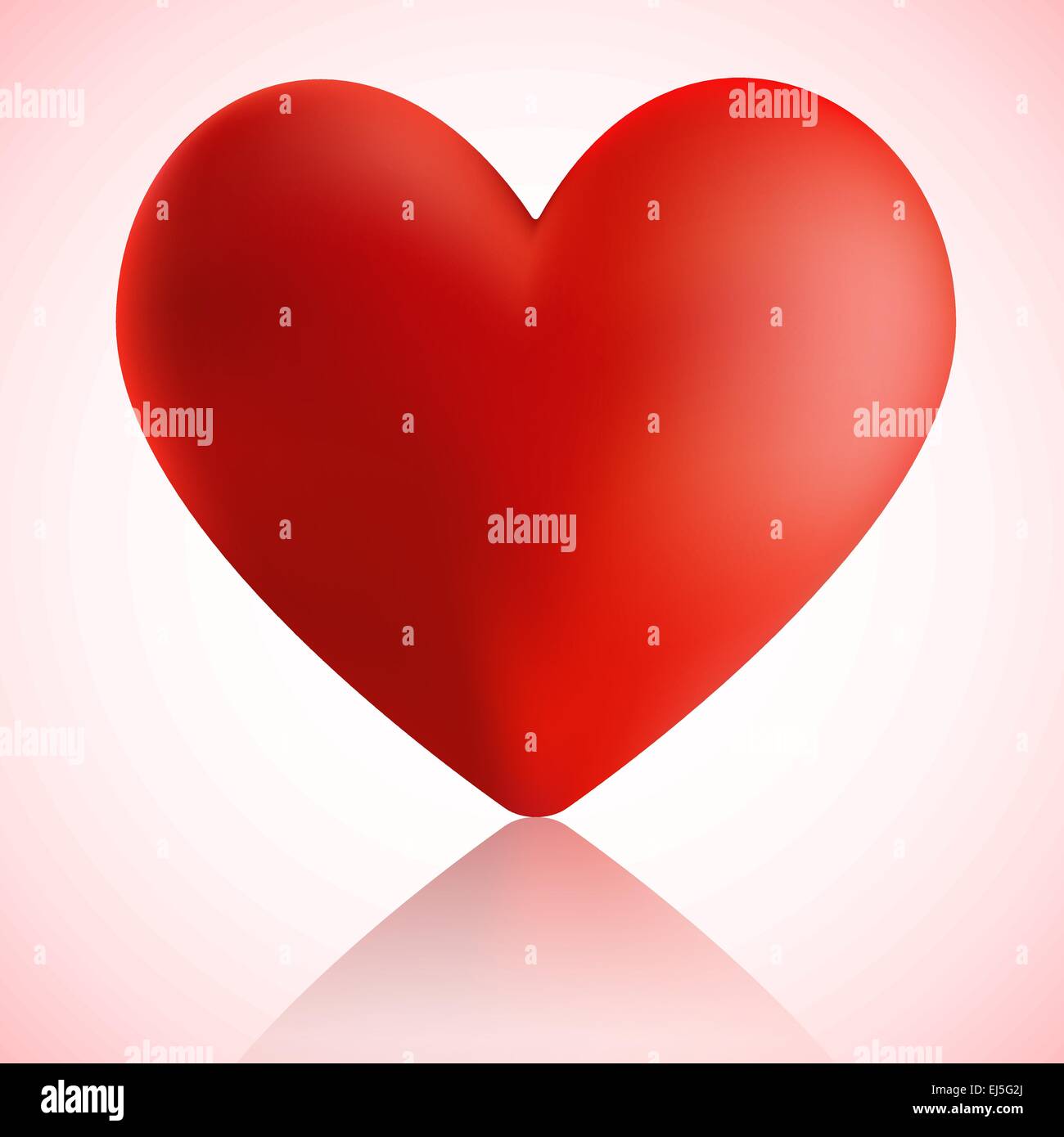 Big red heart with reflection, vector illustration Stock Vector Image ...
