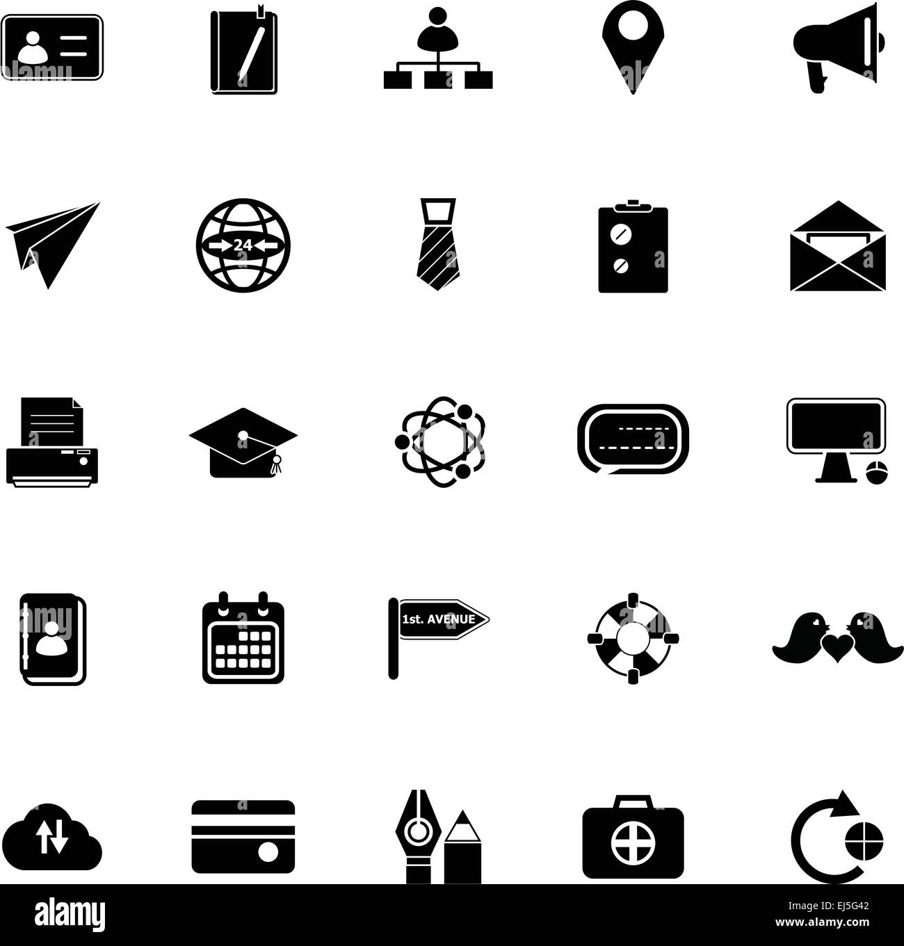 Contact connection icons on white background, stock vector Stock Vector ...