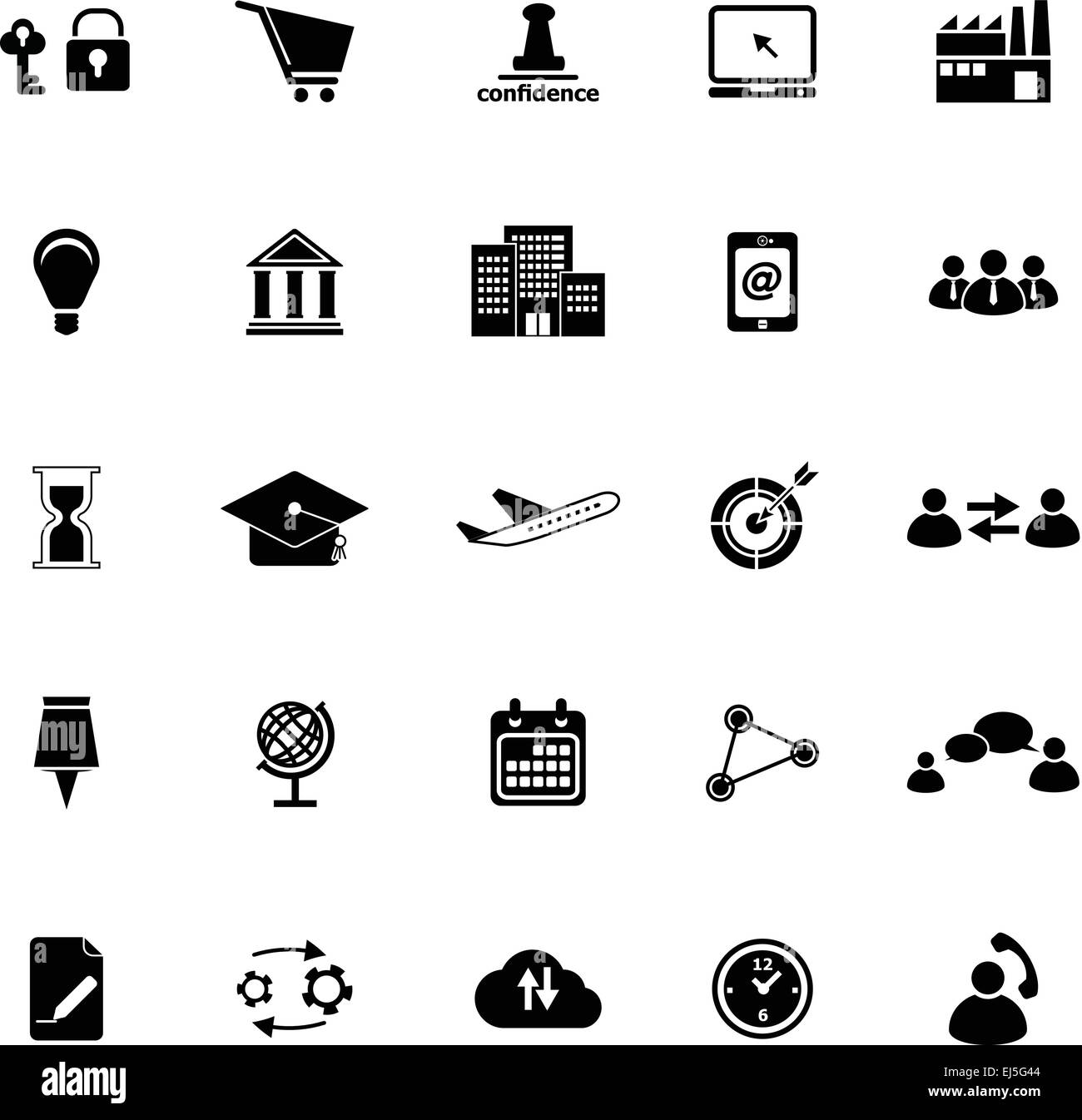 Business connection icons on white background, stock vector Stock ...