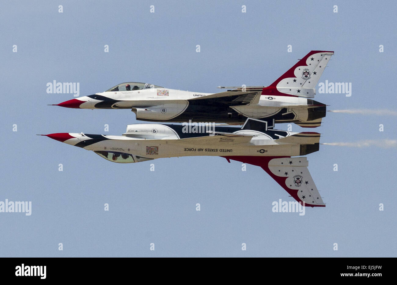Los Angeles, California, USA. 21st Mar, 2015. Two F-16 Fighting Falcons ...