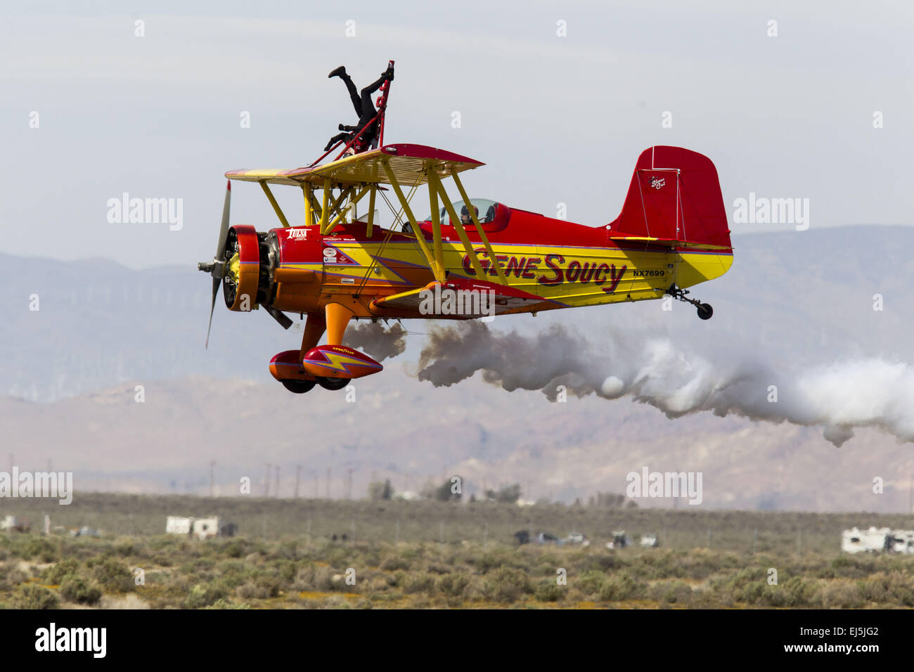 Los Angeles, California, USA. 21st Mar, 2015. Wing walker Teresa Stokes ...