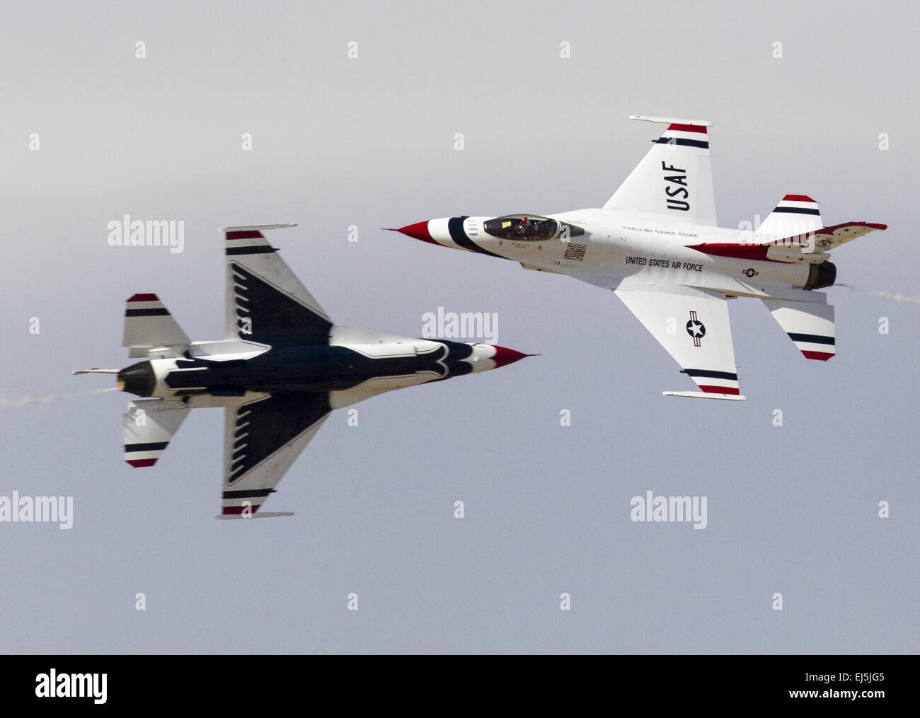 Los Angeles, California, USA. 21st Mar, 2015. Two F-16 Fighting Falcons ...